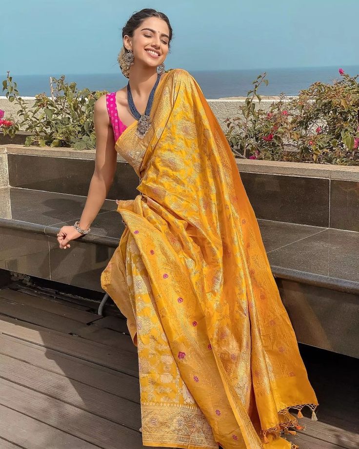A Graceful Saree Moment with Meenakshi – THE SUDESHI WEAVING